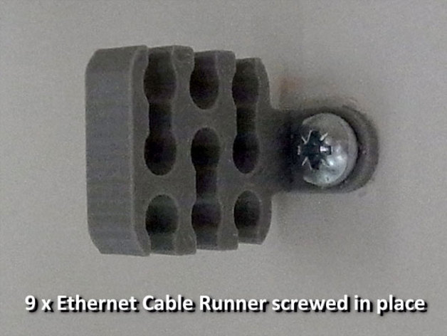 Ethernet Cable Runners - Screw Mount Type - DownloadFree3D.com