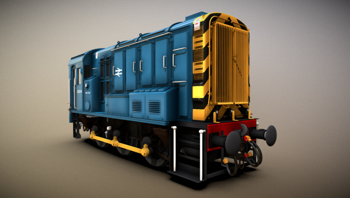 British Rail Class 08 Rail Blue Livery - DownloadFree3D.com