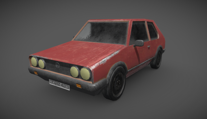 VW Golf Mk1 - Low Poly - DownloadFree3D.com