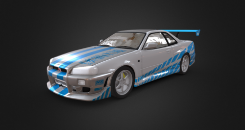 Paul Walker Gtr R32 from 2F2F - DownloadFree3D.com