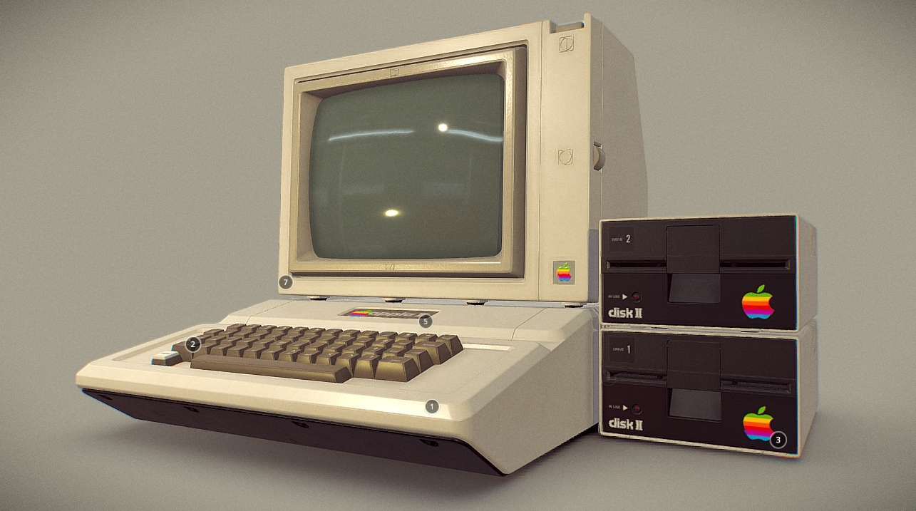 Apple II Computer - DownloadFree3D.com